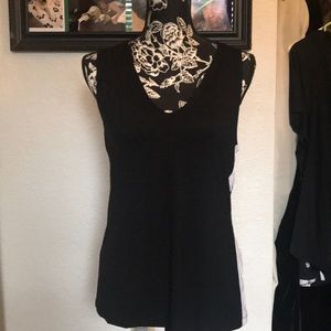 Bar III | Tops | Sleeveless Tank Black With White Strip On Side | Poshmark